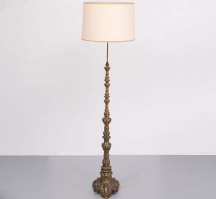 Baroque Revival Brass Floor Lamp France 1950s for sale at Pamono