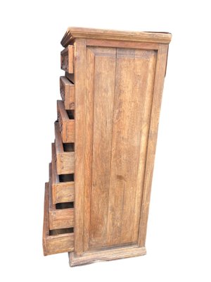 Mid Century Rustic Oak Tall Boy with Large Drawers for sale at Pamono