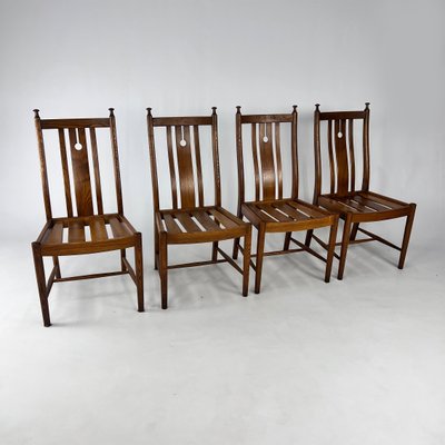 Oak Dining Chairs by Ercol 1980s Set of 4