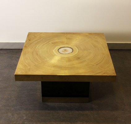 Stone and brass coffee table store