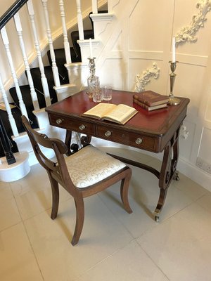 Antique Regency Mahogany Free Standing Writing Desk 1830s