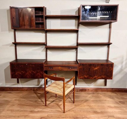 Mid Century Danish Wall Unit in Teak by Poul Cadovius Bookcase Ps System 1960s