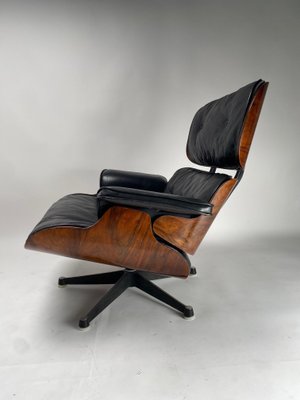 Sessel aus schwarzem Leder von Charles Eames fur Herman Miller 1956
