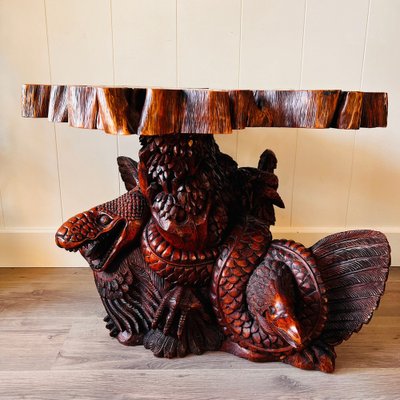 Hand Carved Wood Tables Tiny Antique Hand Carved Three Legged Wooden