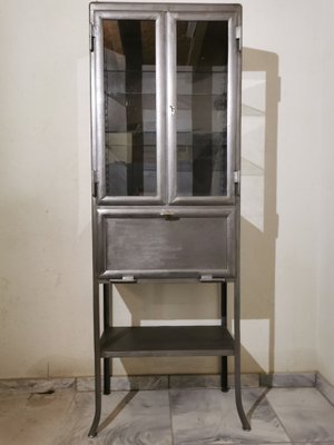 Slim Vintage steel Medicine Cabinet Germany 1900s