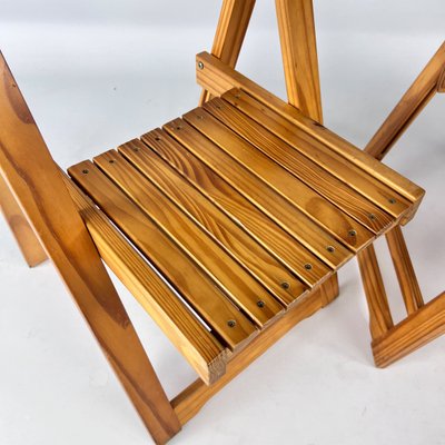 Pine Folding Chairs 1970s Set of 3 for sale at Pamono