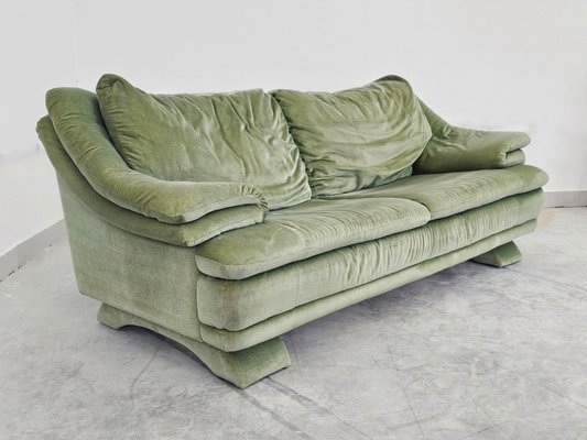 Mint green velvet couch store