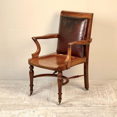 Antique Mahogany Desk Chair from Heals of London