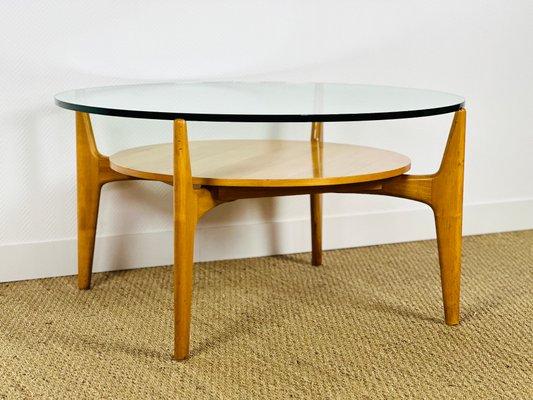 Vintage Glass Coffee Table 1960s