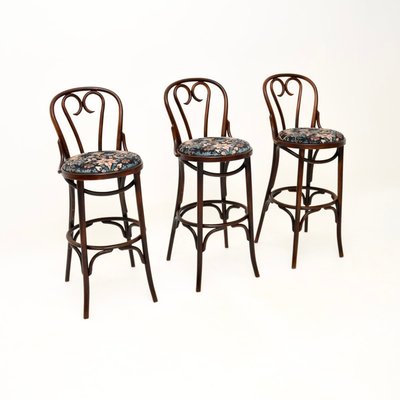 Vintage Bentwood Bar Stools 1950 Set of 3 for sale at Pamono