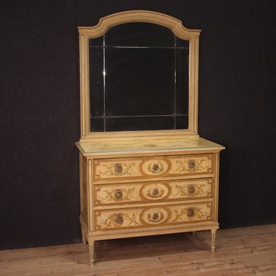Louis XVI Style Lacquered Dresser with Mirror 1960s
