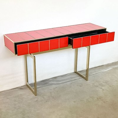 Red Console Table With Drawers