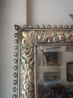 Gothic Style Bronze Wall Mirror with Candleholders for sale at Pamono