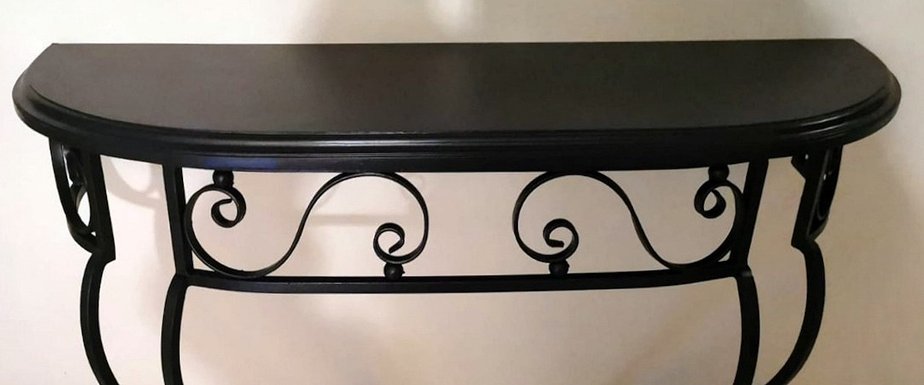 Wrought Iron Console Table With Glass Top