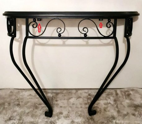 Wrought Iron Console Table With Glass Top