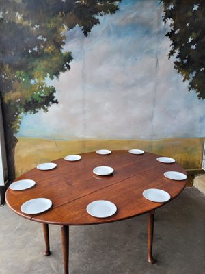 Large Oval Folding Oak Table