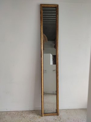 Long Mirror in Wood and Gilded Stucco with Pearls