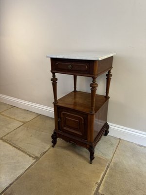 Antique Victorian Mahogany Marble Top Bedside Cabinet 1860