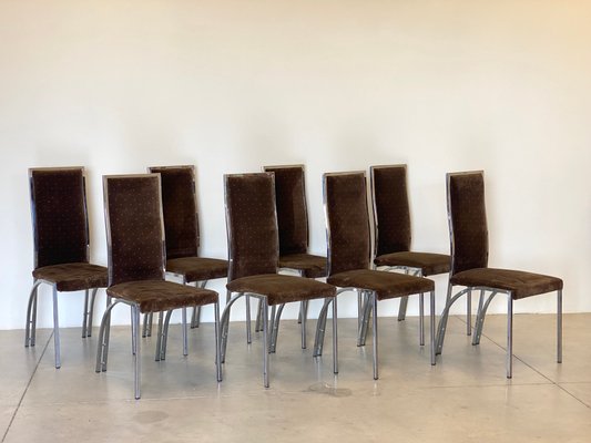 Steel Dining Chairs 1970s Set of 8