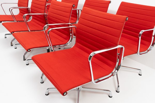 EA 107 Alu Group Office Chairs by Charles Ray Eames for Vitra Herman Miller 1980s Set of 8