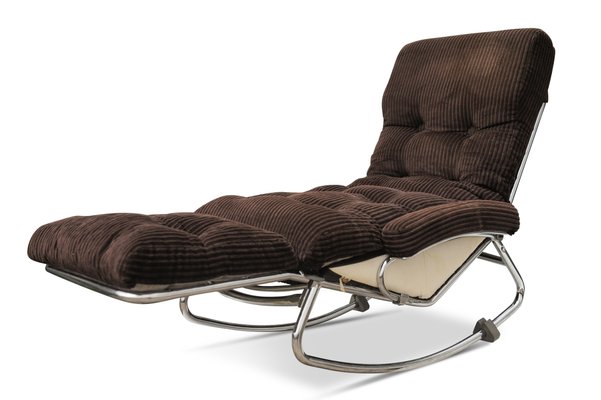 Chair Recliner Upholstered Rocking Chair Vintage French Tubular Rocking ...