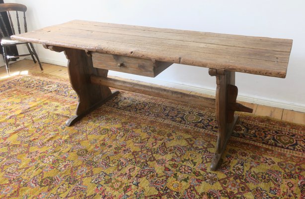 Pine trestle dining table store