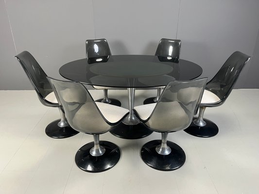 Set da pranzo Space Age di Chromcraft anni 70 set di 7 in vendita su Pamono
