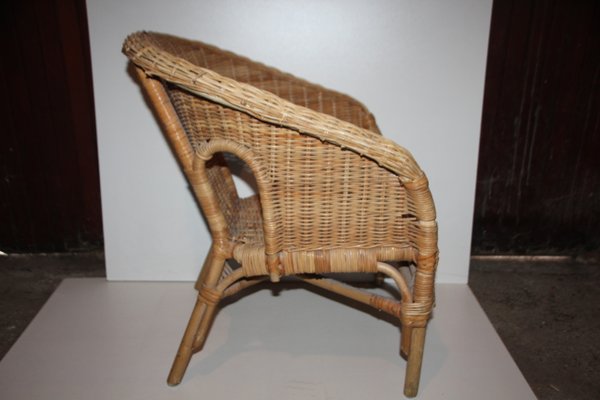 Small Wicker Rattan Armchair