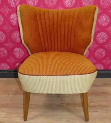 Cocktail Chair in 2 Tone Orange Beige 1950s