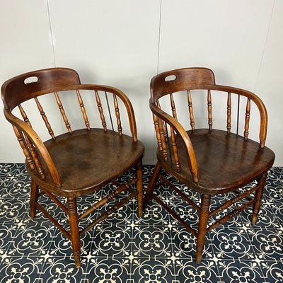 Antique oak captains chair store