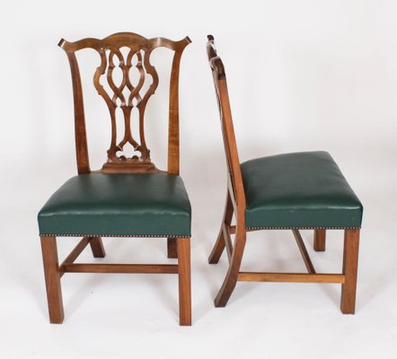 Vintage Mahogany Chippendale Dining Chairs 1950s Set of 14