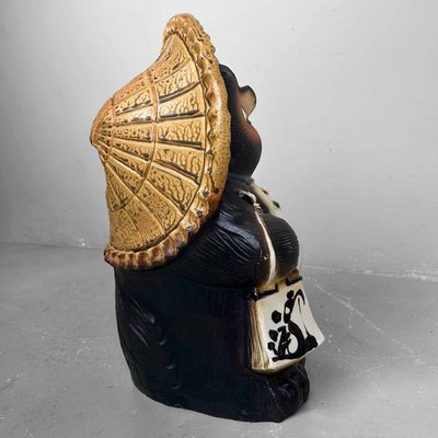 Tanuki Statue Japanese Ceramic Tanuki Raccoon Dog Statue Vtg Pottery