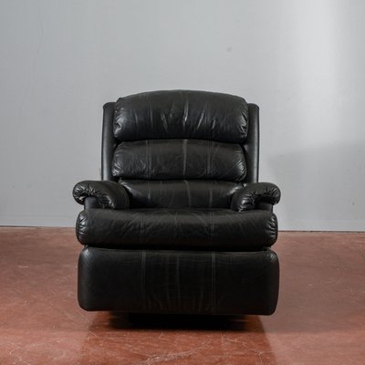 Reclining Black Leather Armchair