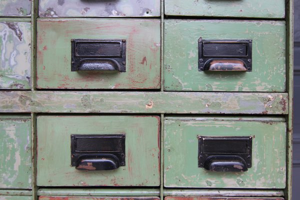Vintage Industrial Metal Drawer Cabinet 1920s for sale at Pamono