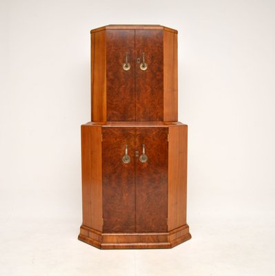 Art Deco Burr Walnut Cocktail Cabinet 1920s for sale at Pamono