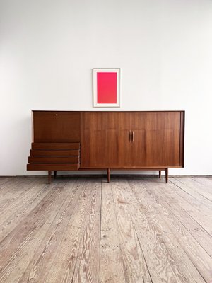 Large Mid Century Modern Danish Teak Sideboard with Tambour Doors by Arne Vodder for Sibast for sale at Pamono