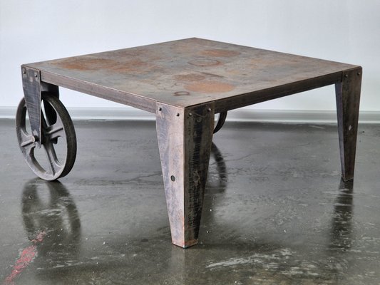 Brutalist Industrial Steel Coffee Table