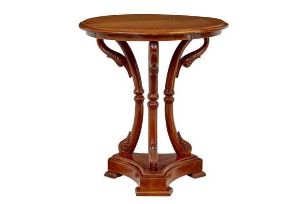 Early 20th Century Carved Teak Side Table 1920s