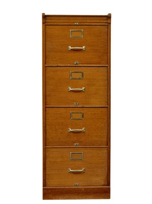 Mid Century Scandinavian Oak Filing Cabinet 1950s for sale at Pamono