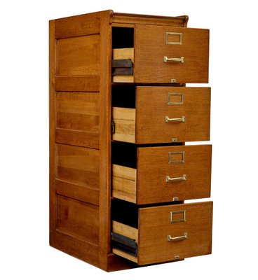 Mid Century Scandinavian Oak Filing Cabinet 1950s