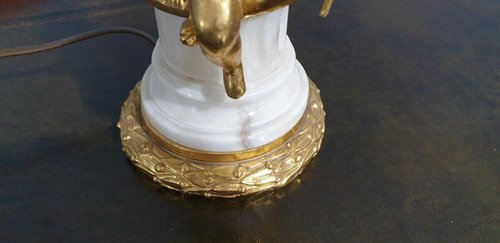 Ormolu Brass Lamps Marble Lot Pair Marble Brass Ormolu Ram‚Äôs