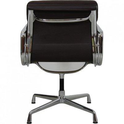 Vintage EA 208 Stuhl aus Dunkelbraunem Leder von Charles Eames 2000er bei Pamono kaufen