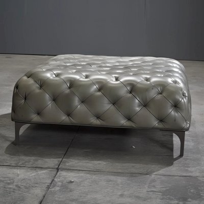 Leather chesterfield ottoman store