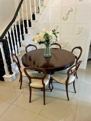 Antique Victorian Mahogany 6 Seater Circular Dining Table 1860