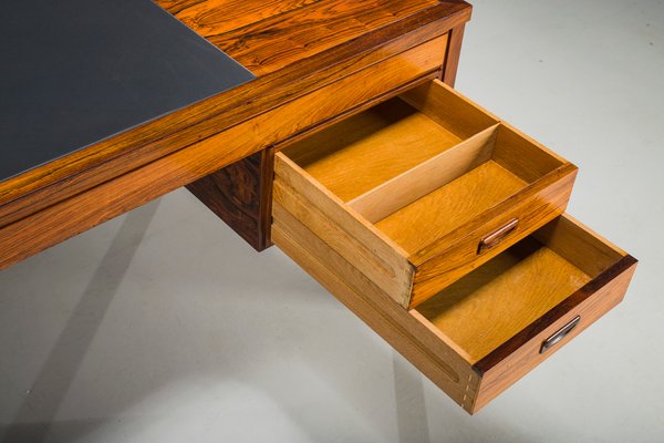Rosewood Desk with Leather Insert and Drawers from Søren Rosewood Desk with Leather Insert and Drawers from Søren