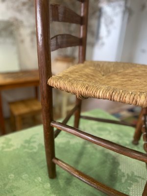 Brown Wood Straw Chair