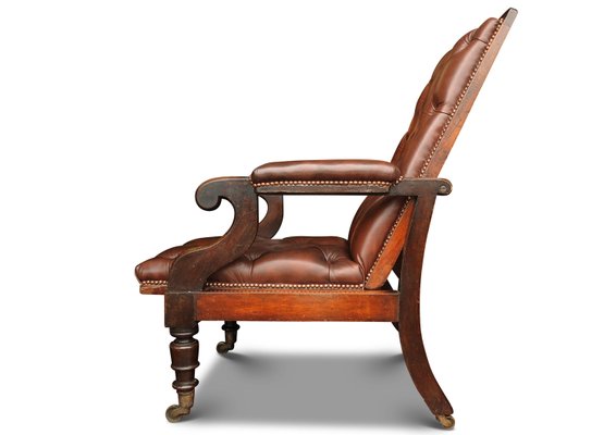 Library Recliner Chair Modern Wooden Library Sofa Chair, For Office,