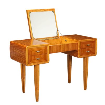 Vintage Dressing Table with Mirror in Mahogany Italy 1950s