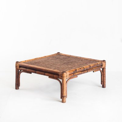 Vintage French Cane Coffee Table 1970s