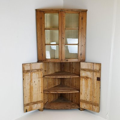 Pine corner cupboard store